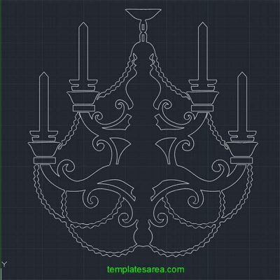 Free 2D Chandelier CAD Block for Your Projects
