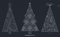 Intricate Christmas Tree CAD Blocks in DWG Format