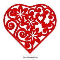 Free Heart SVG File with Floral Design - TemplatesArea