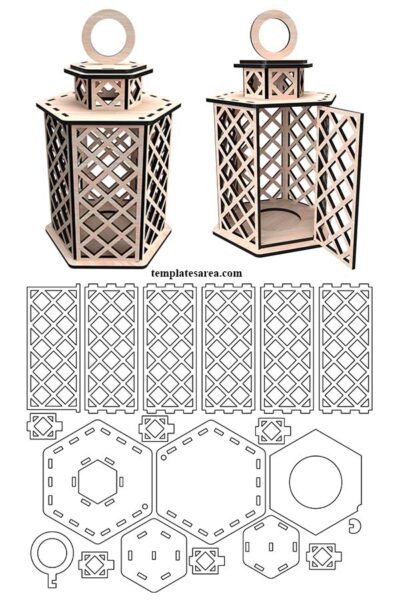 Free Laser Cut Lantern Template (DXF, SVG, CDR Files) - TemplatesArea