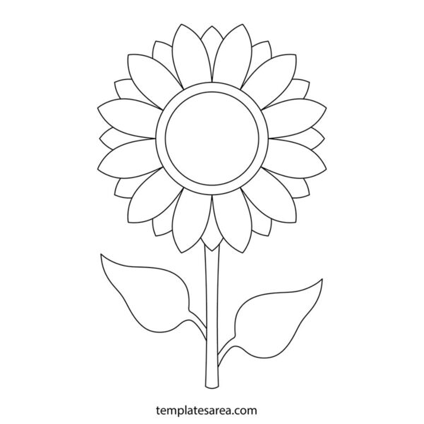 Free Printable Sunflower Template for Crafting & Coloring - TemplatesArea