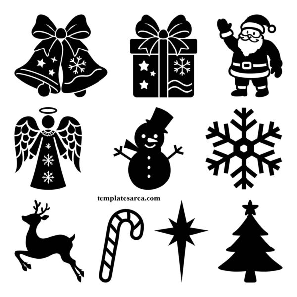 Free Christmas SVG & Clipart Silhouettes - TemplatesArea