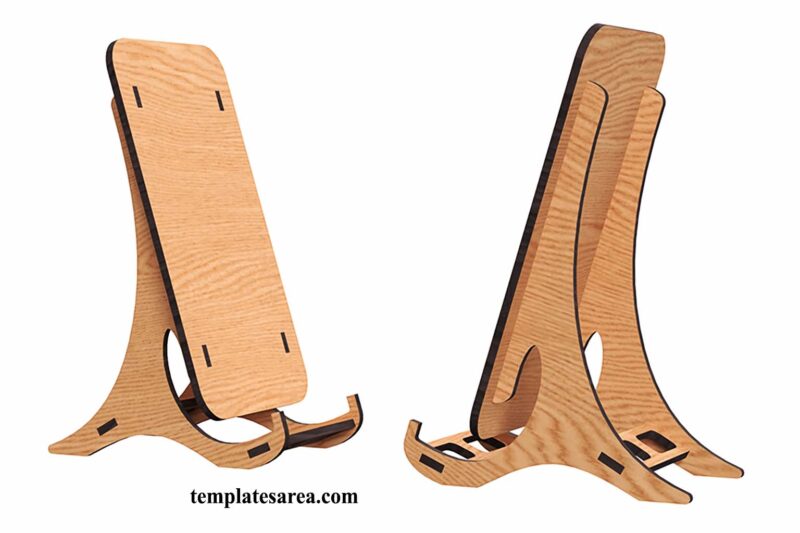 Free Laser Cut Phone Stand DXF, SVG, CDR Files Download - TemplatesArea