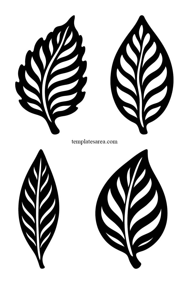 Black Leaf SVG Files with Vector Vein Designs - TemplatesArea