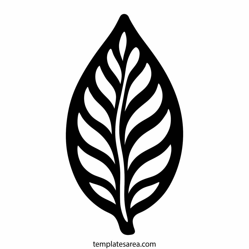 Black Leaf SVG Files with Vector Vein Designs - TemplatesArea